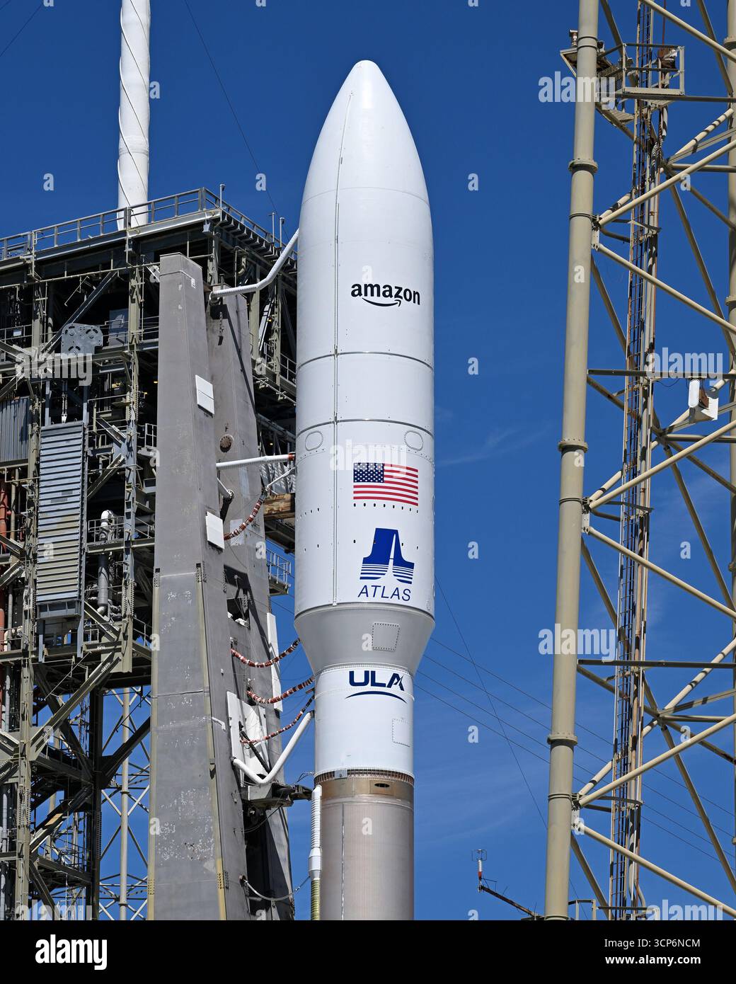 United Launch Alliance (ULA) prepares its Atlas rocket to launch a ...