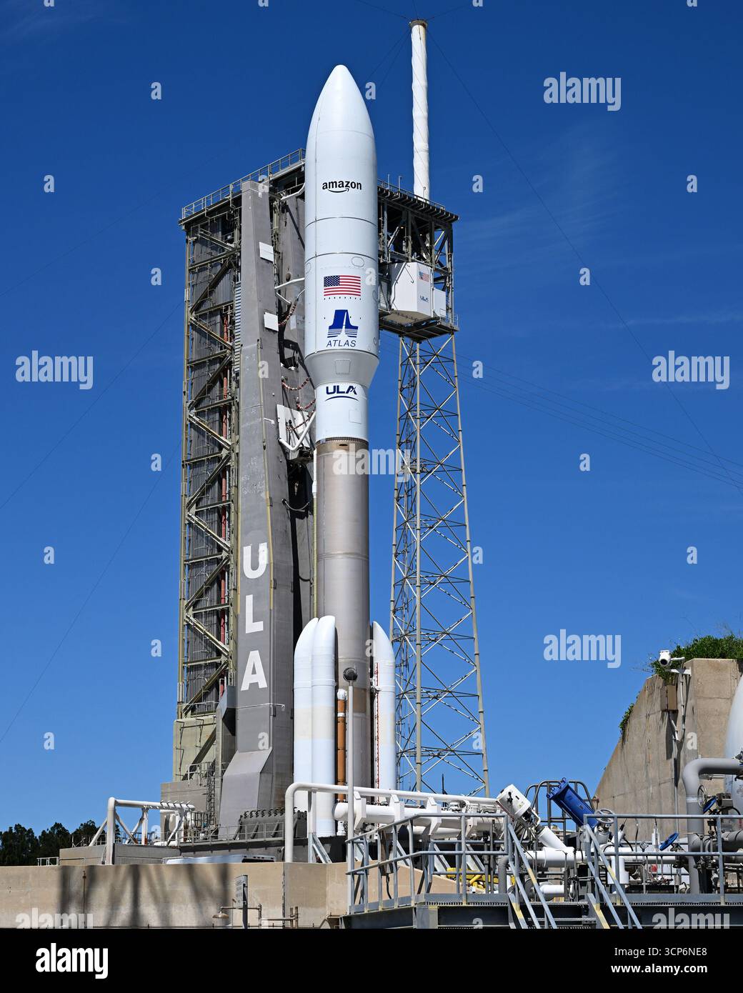 United Launch Alliance (ULA) prepares its Atlas rocket to launch a ...