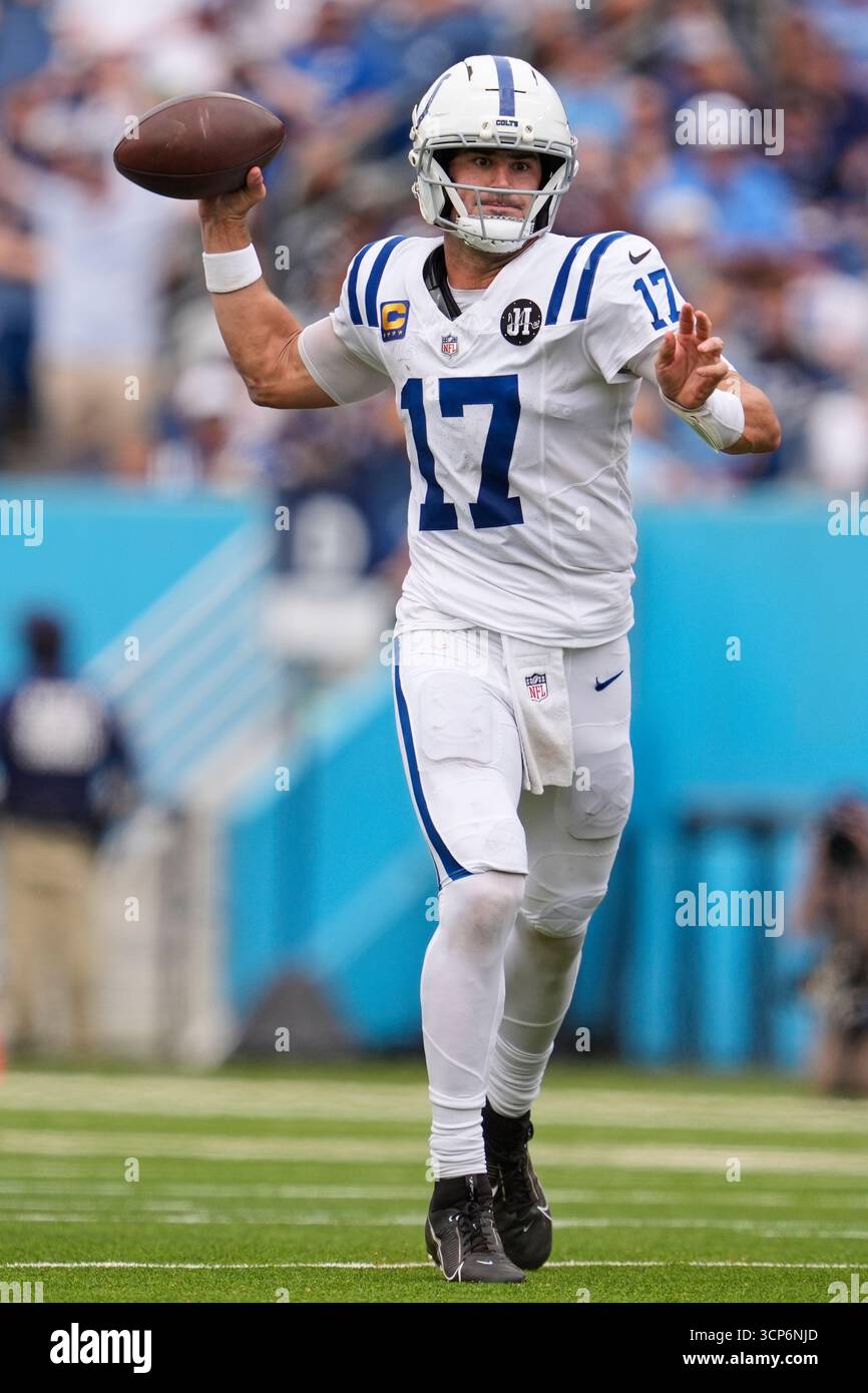 Indianapolis Colts quarterback Daniel Jones (17) looks to throw a pass ...