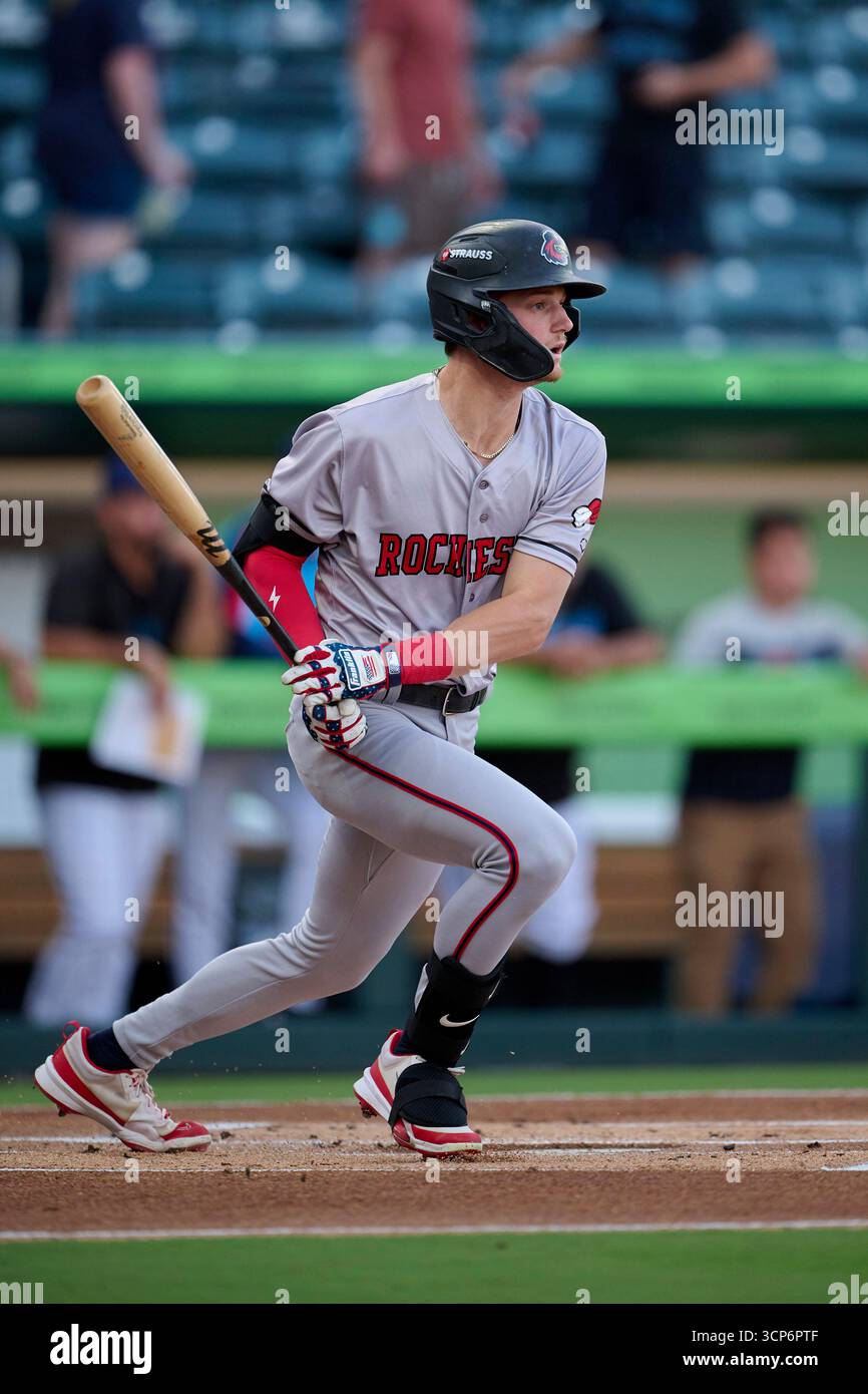 Rochester Red Wings Nick Schnell (6) bats during an MiLB International ...