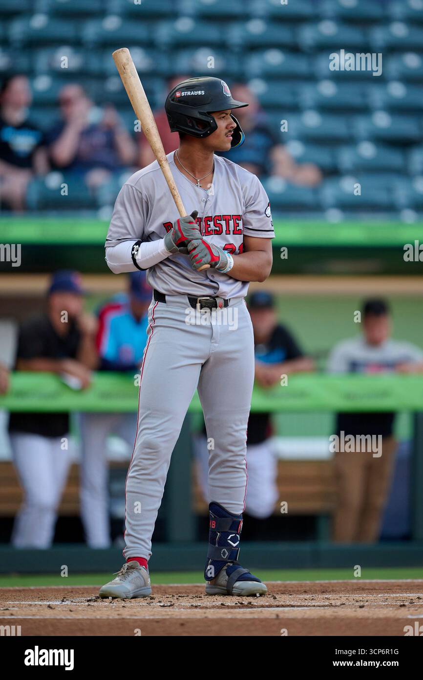 Rochester Red Wings Trey Lipscomb (21) bats during an MiLB ...