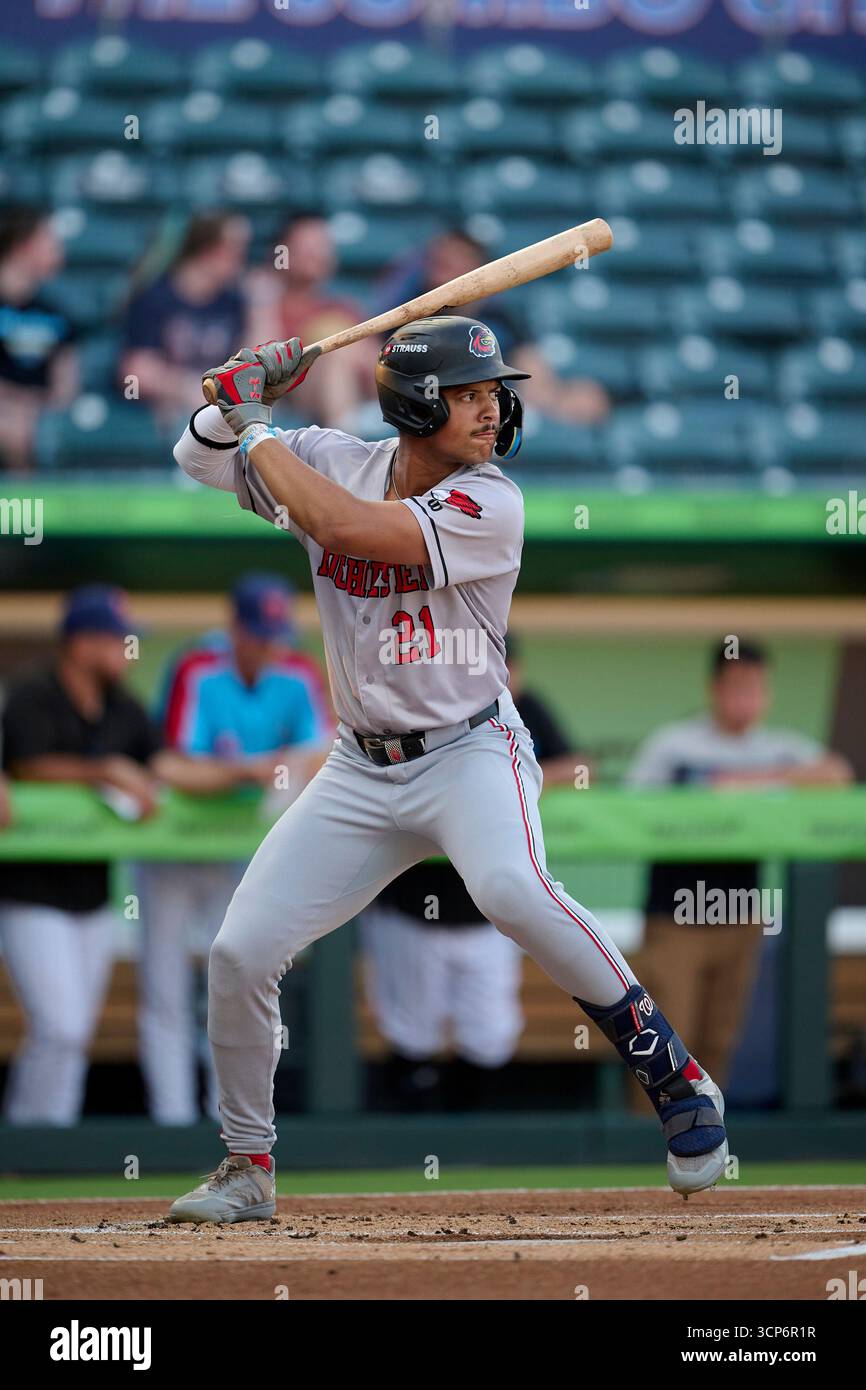 Rochester Red Wings Trey Lipscomb (21) bats during an MiLB ...