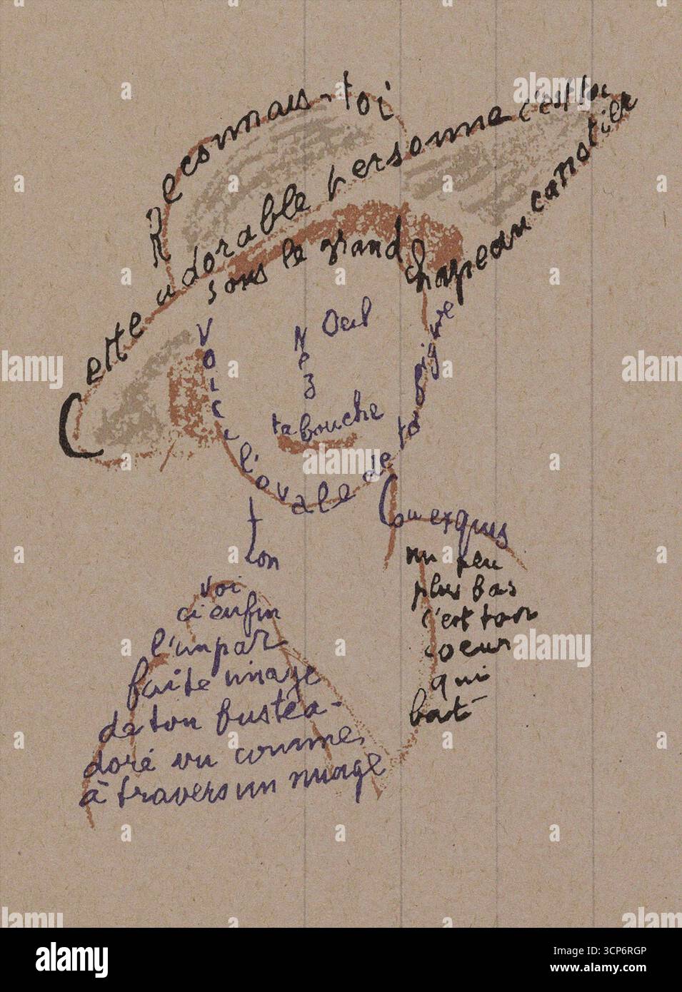 Calligram: "Reconnais-toi", poem to Louise de Coligny-Chatillon ...