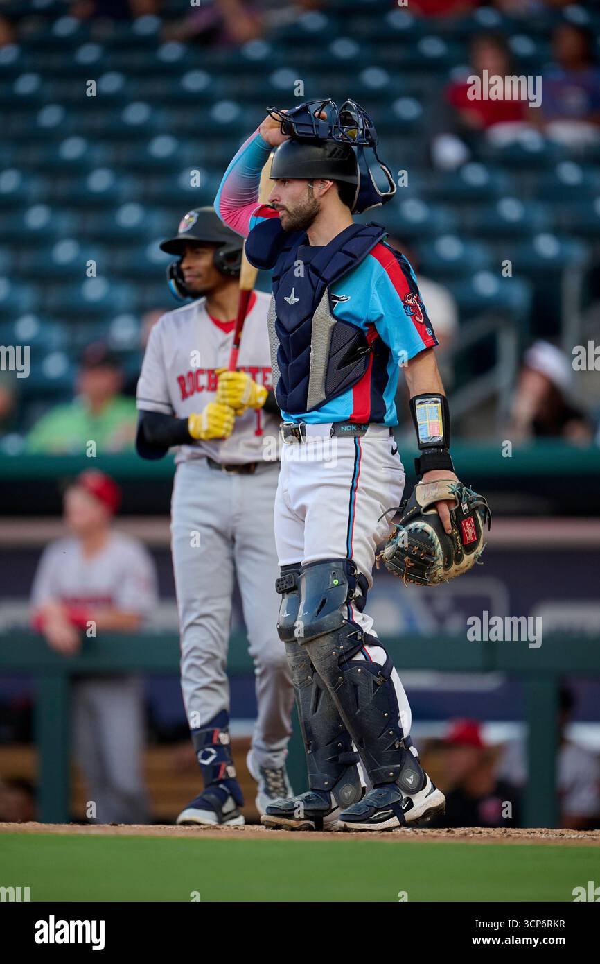 Jacksonville Jumbo Shrimp catcher Joe Mack (8) during an MiLB ...