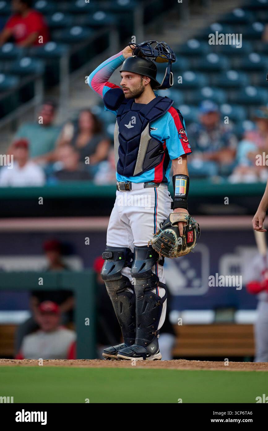 Jacksonville Jumbo Shrimp catcher Joe Mack (8) during an MiLB ...