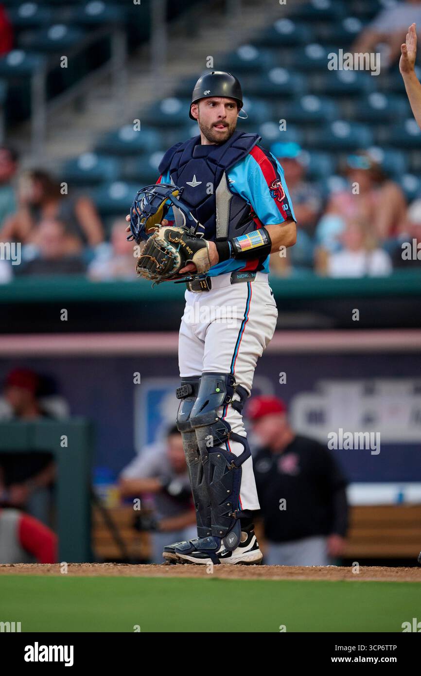 Jacksonville Jumbo Shrimp catcher Joe Mack (8) during an MiLB ...