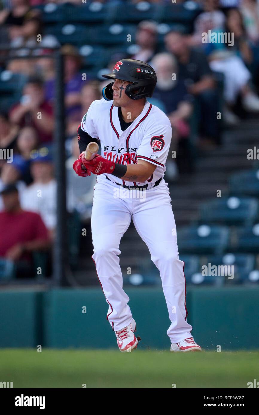 Richmond Flying Squirrels Dayson Croes (15) bunts during an MiLB ...