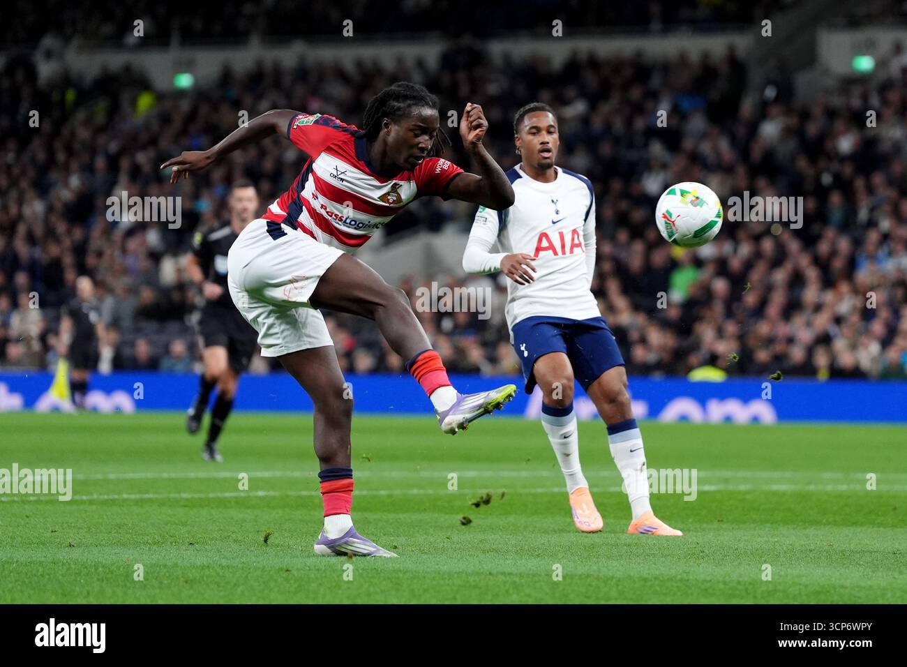 Doncaster Rovers Damola Ajayi crosses the ball during the Carabao Cup ...