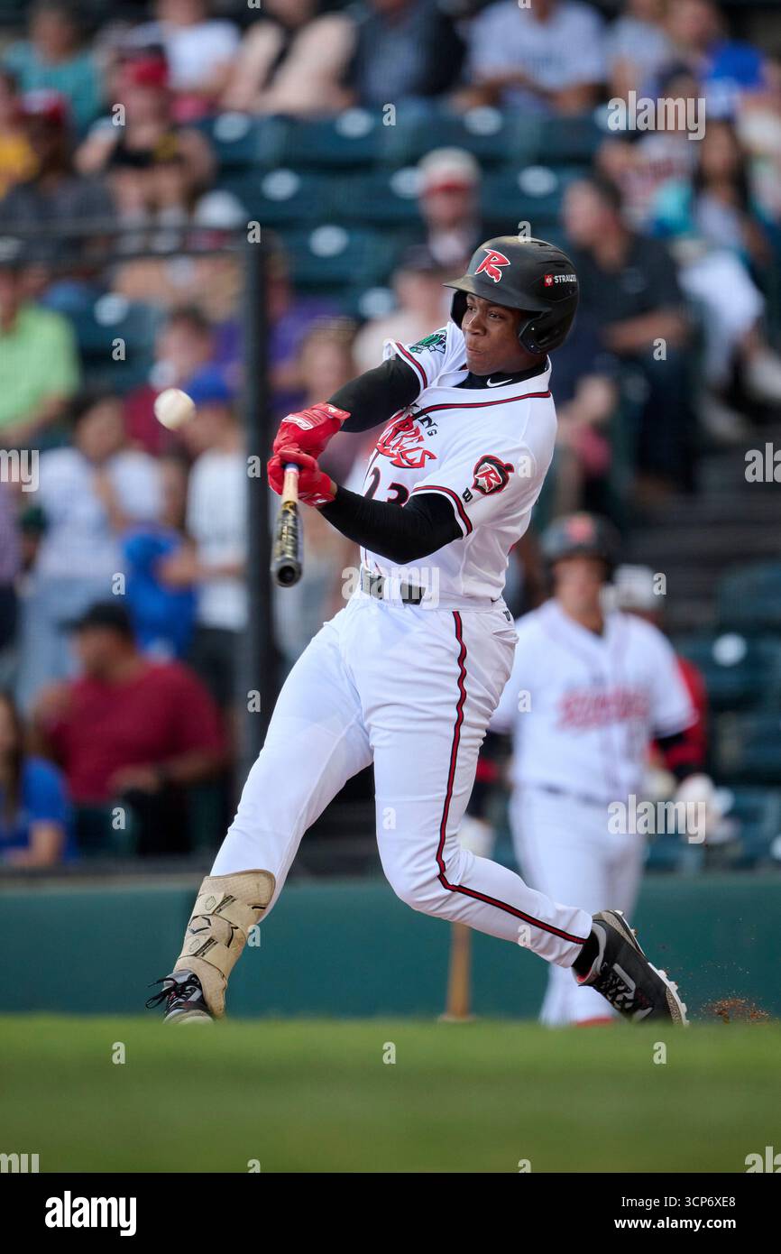 Richmond Flying Squirrels Bo Davidson (23) bats during an MiLB Eastern ...