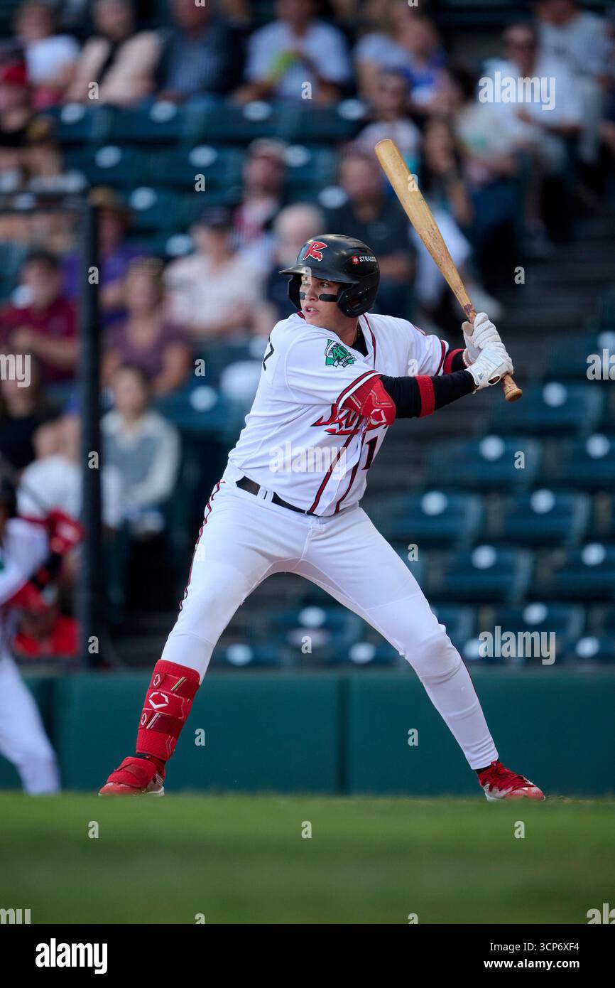Richmond Flying Squirrels Diego Velasquez (1) bats during an MiLB ...