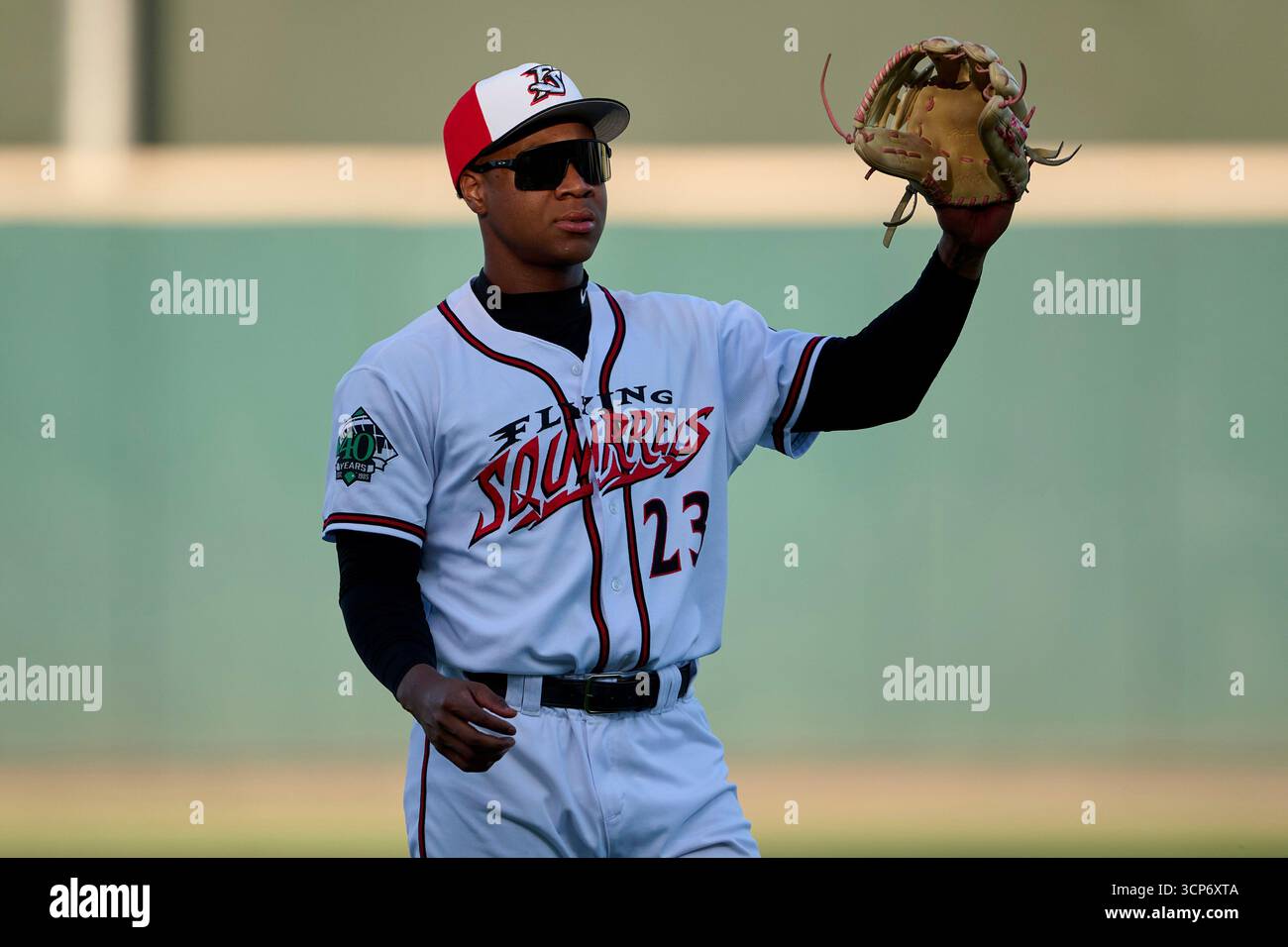 Richmond Flying Squirrels Bo Davidson (23) during warmups before an ...