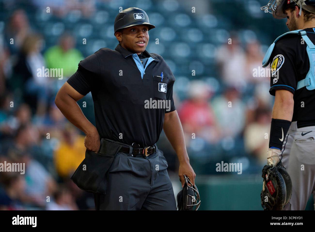 Umpire Jamal Allen during an MiLB Eastern League baseball game between ...
