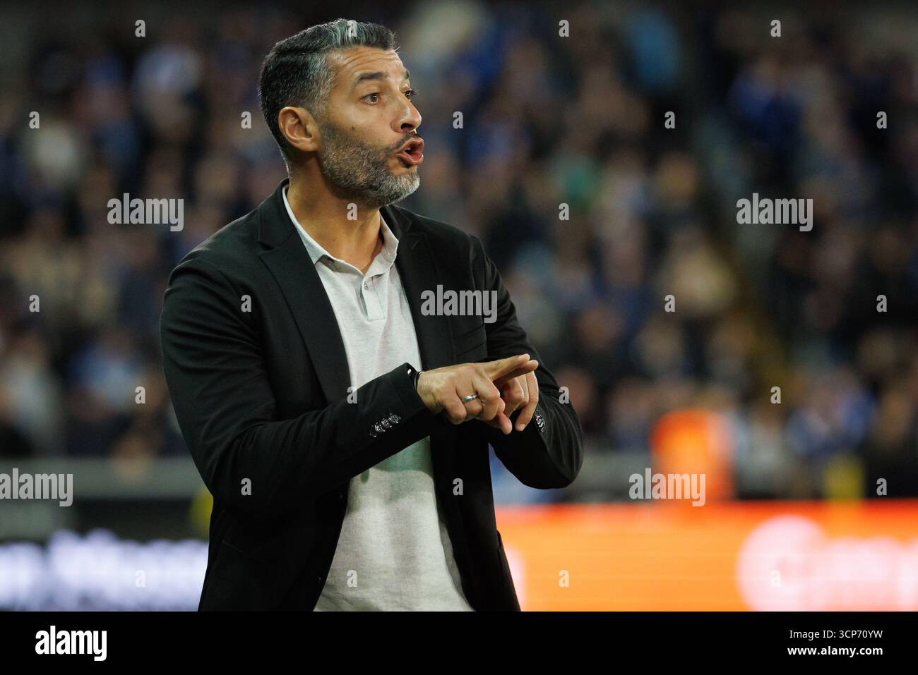 Westerlo's head coach Issame Charai pictured during a soccer match between Club Brugge and KVC ...