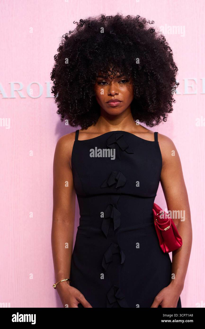 Destinee Wray attends Carolina Herrera's Spring-Summer 2026 collection at Plaza Mayor on ...