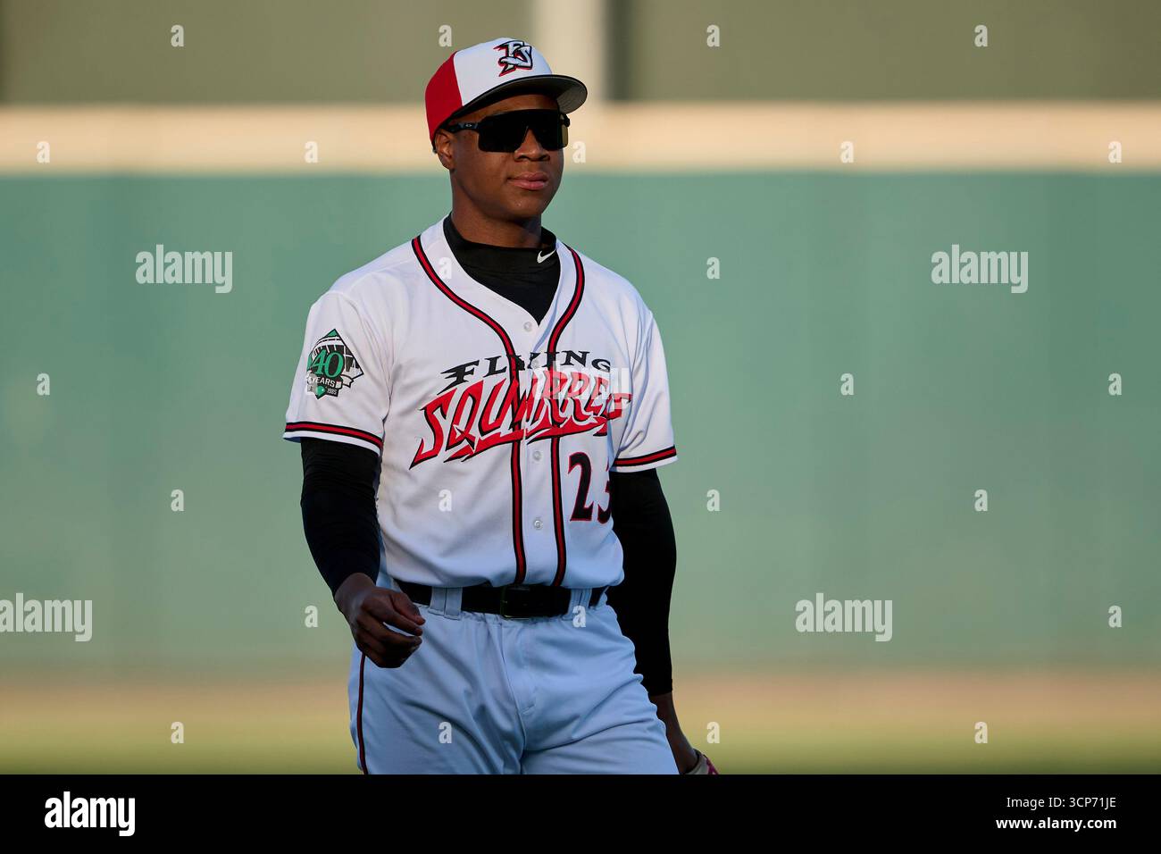 Richmond Flying Squirrels Bo Davidson (23) during warmups before an ...