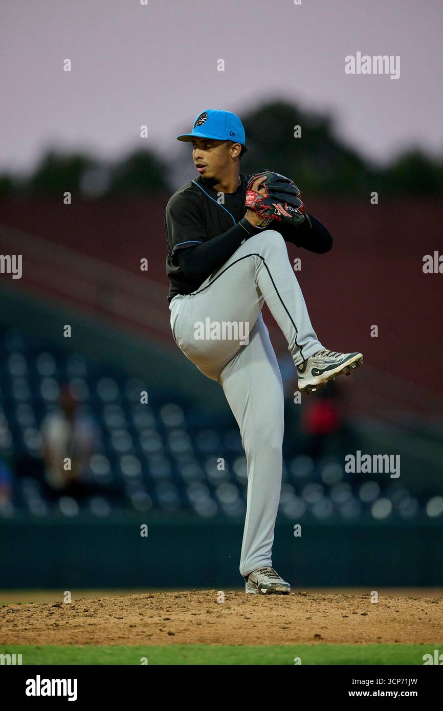 Akron RubberDucks pitcher Steven Pérez (16) during an MiLB Eastern ...