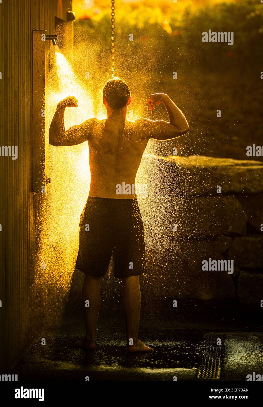 Man flexing under outdoor hi-res stock photography and images - Alamy