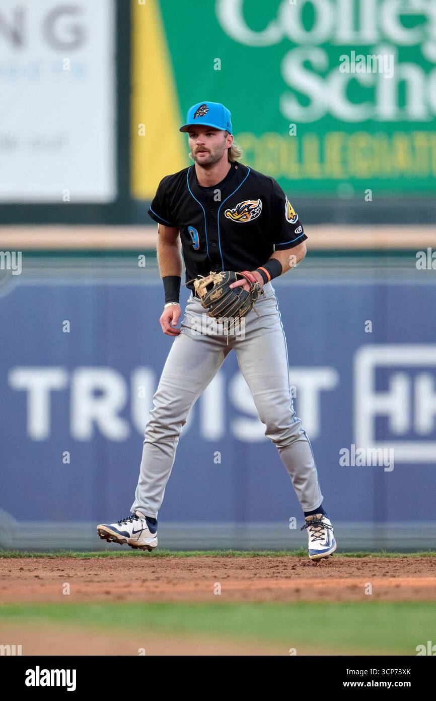 Akron RubberDucks third baseman Alex Mooney (9) during an MiLB Eastern ...