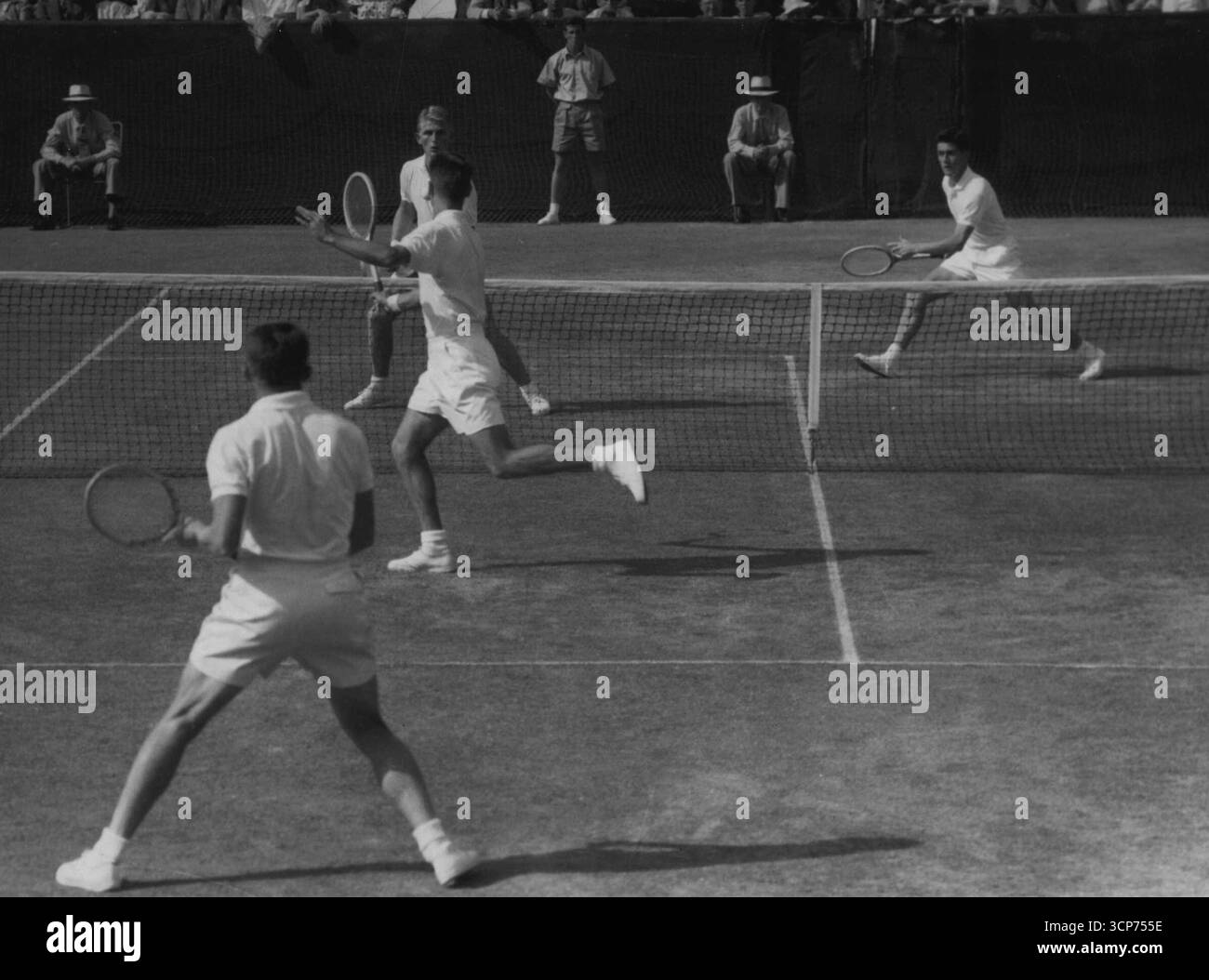 Rally in the Davis Cup 1954 doubles White City Dec. 1954. January 10 ...