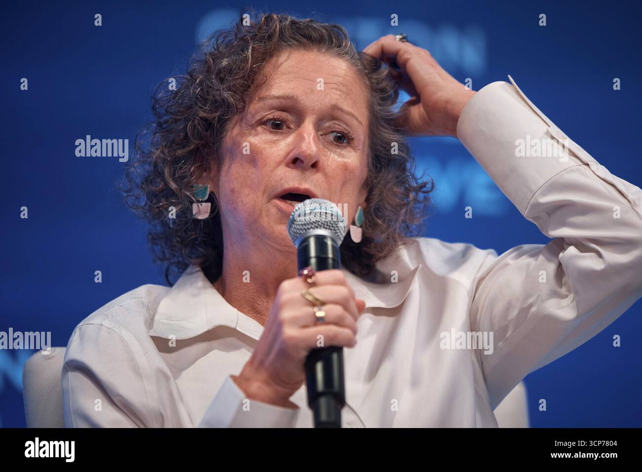 American film producer and philanthropist Abigail Disney speaks during ...