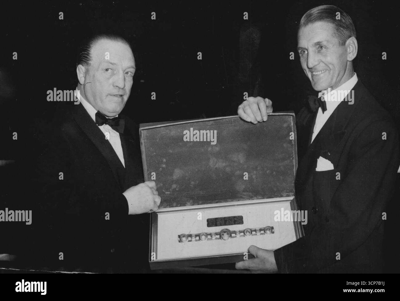 Photo Shows: Ted (Kid) Lewis (on left) receiving a miniature Lonsdale ...