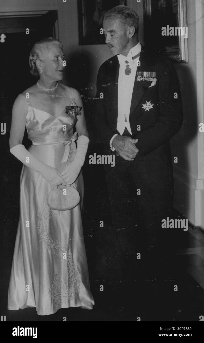 The Right Honorable Mr R.G. Casey and Mrs Casey pictured at the State ...