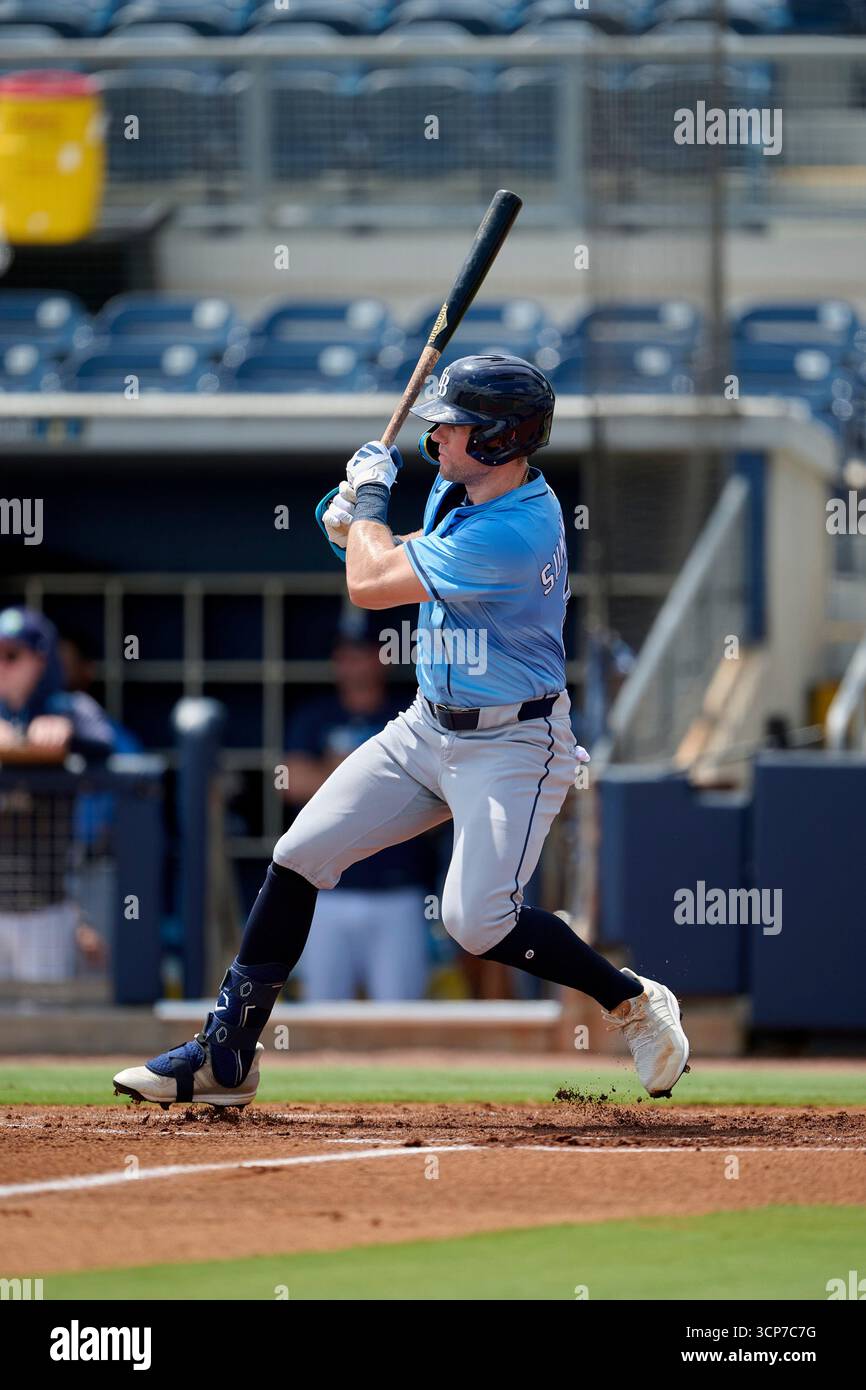 Tampa Bay Rays Brendan Summerhill (21) bats during an MiLB Bridge ...