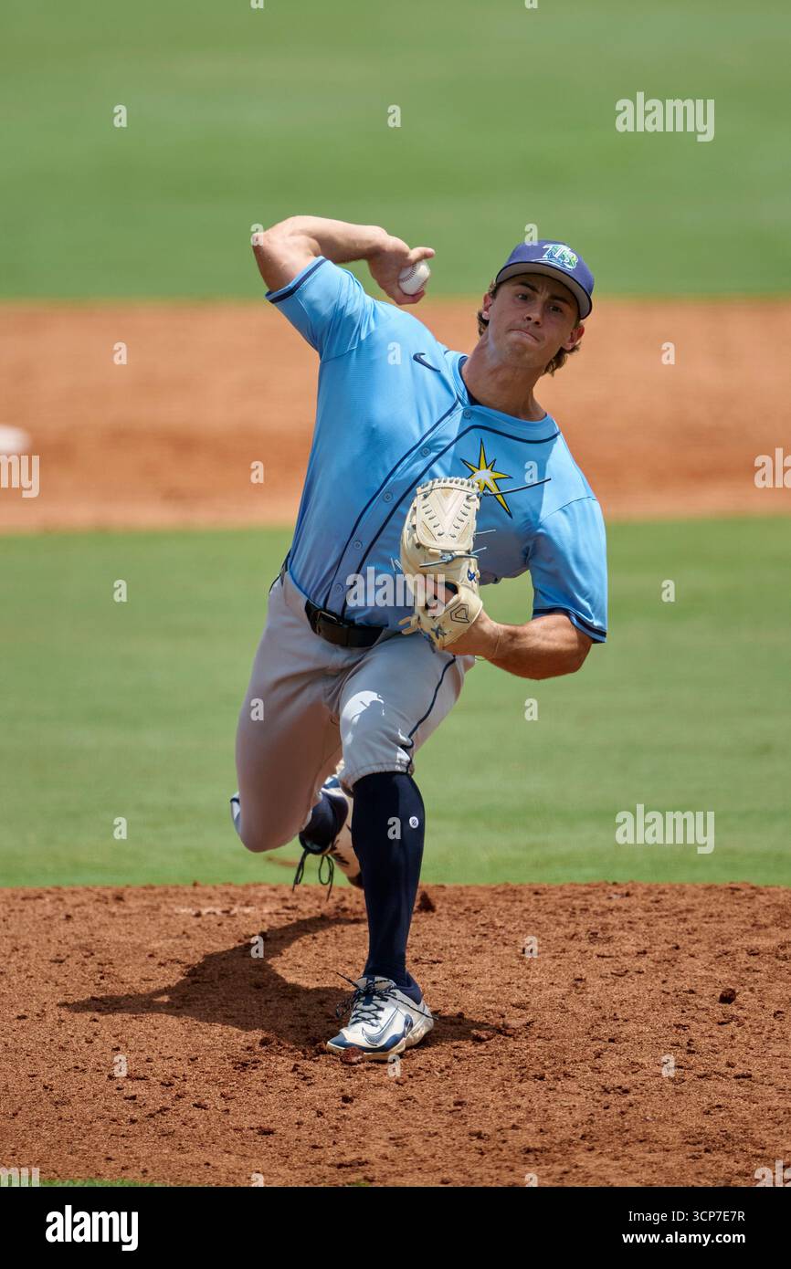 Tampa Bay Rays pitcher Mason Auer (1) during an MiLB Bridge League ...