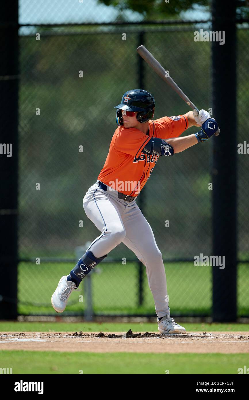 Houston Astros Xavier Neyens (9) bats during an MiLB Florida Bridge ...
