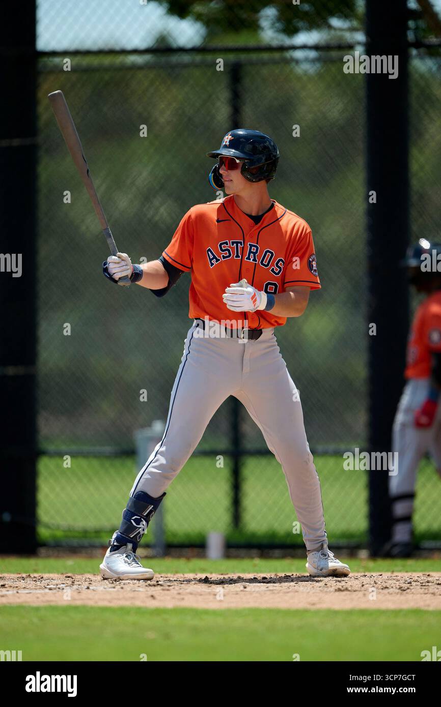Houston Astros Xavier Neyens (9) bats during an MiLB Florida Bridge ...