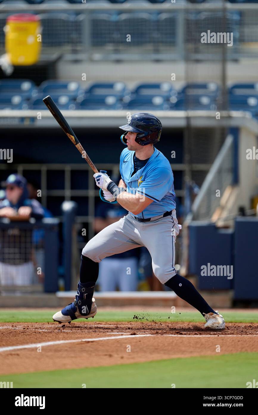 Tampa Bay Rays Brendan Summerhill (21) bats during an MiLB Bridge ...