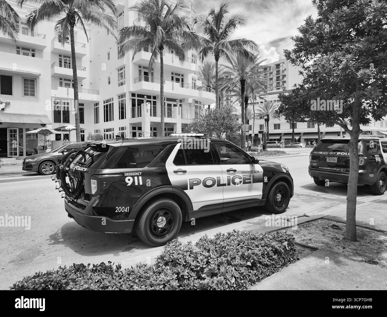 Miami, Florida, USA - June 08, 2024: Police car in the street ...
