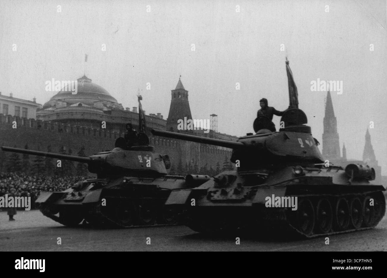 Russian tanks in red square Black and White Stock Photos & Images - Alamy