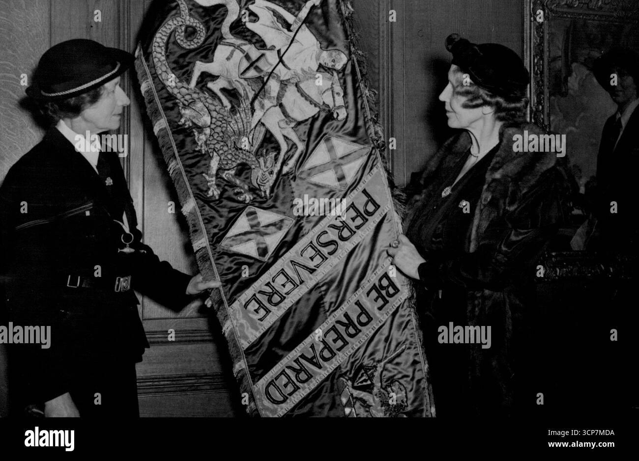 New Standard For Girl Guides Chief Commissioner.Lady Cochran (left ...