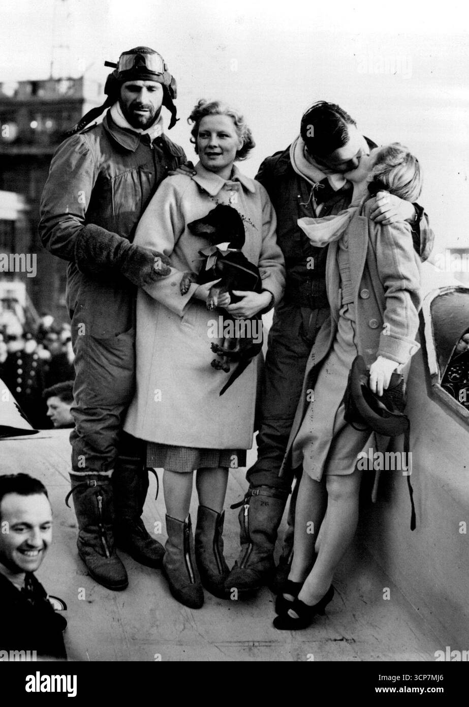 Clouston Lands At Croydon After Record Flight -- Clouston (left) and ...
