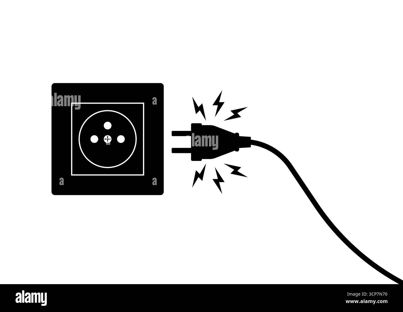 Electricity Short Circuit Symbol. Electric Shock. Broken Electric ...