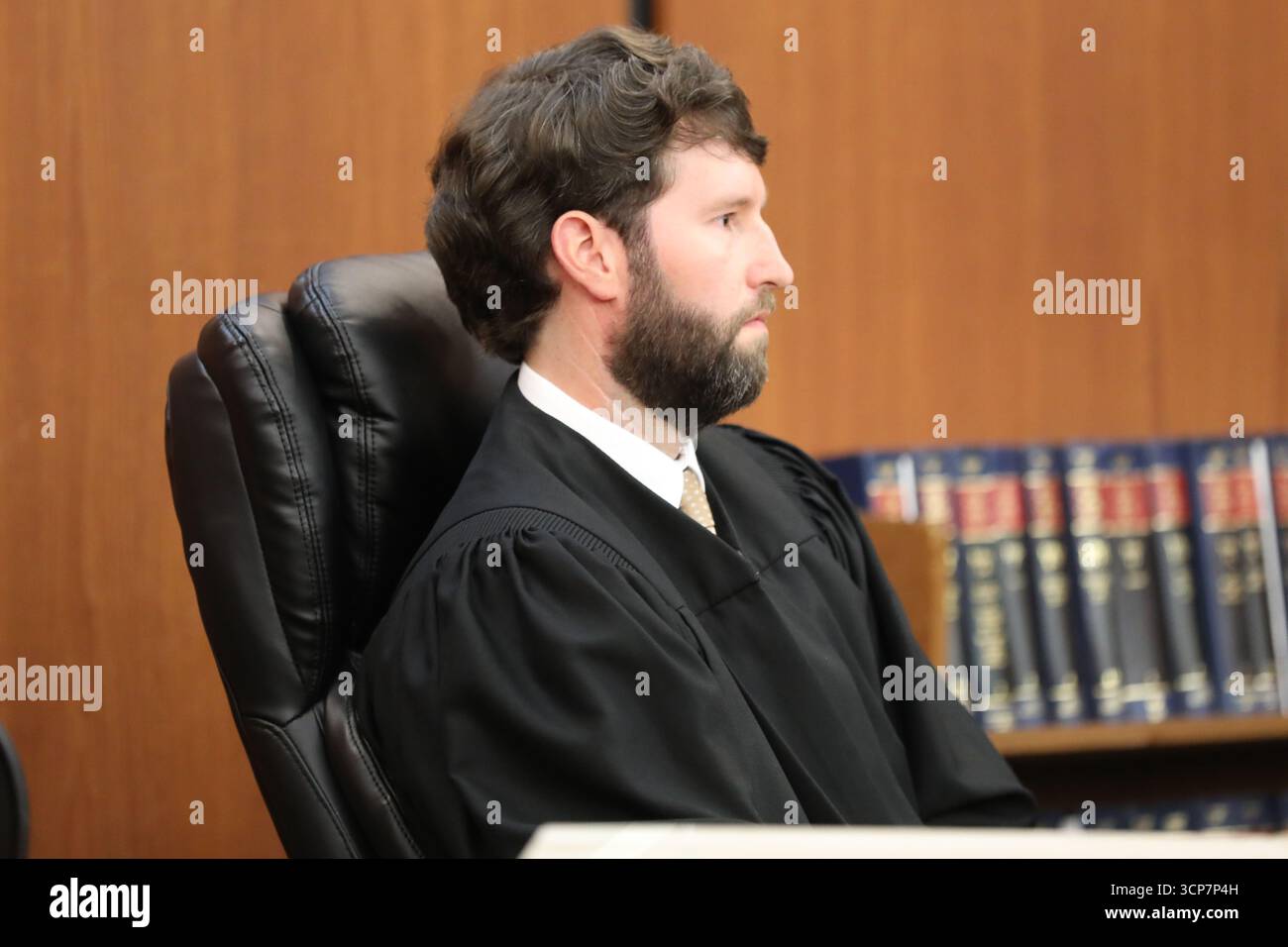 South Carolina Circuit Judge Daniel Coble listens to arguments in a ...