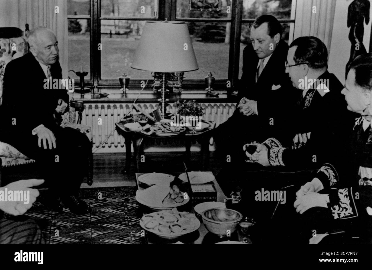 Dr. Benes Receives New Soviet Ambassador -- President Benes (left ...