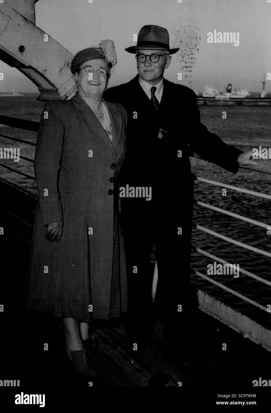 Premier of Tasmania (Mr. Robert Cosgrove) and wife Cosgrove on Orion ...