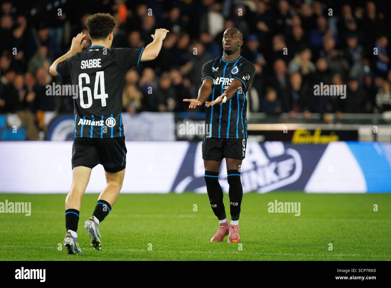 Club's Carlos Forbs celebrates after scoring during a soccer match ...