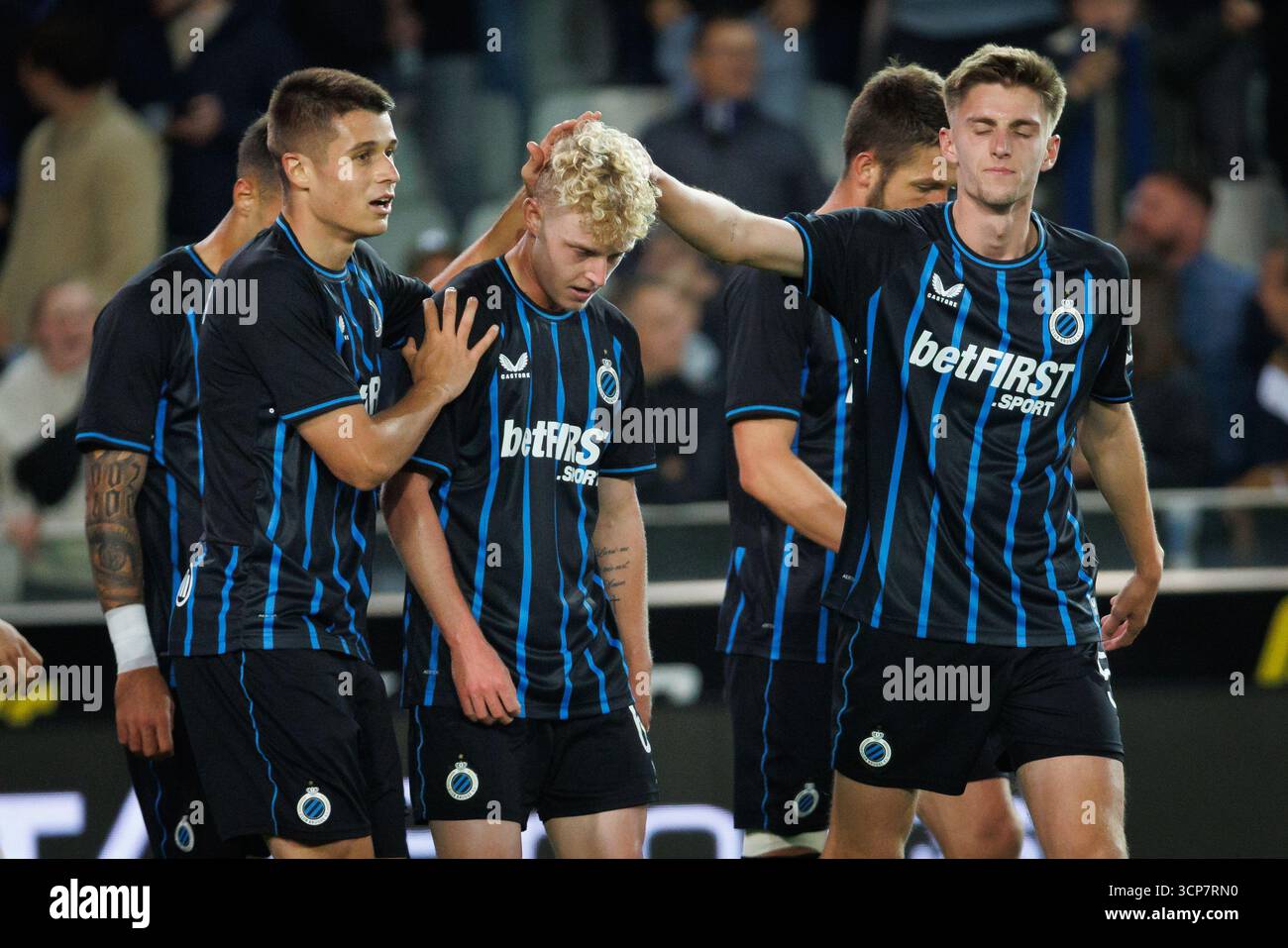 Club's Joaquin Seys celebrates after scoring during a soccer match ...