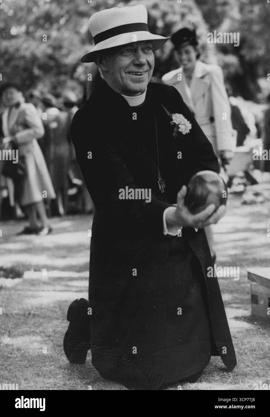 The Bishop Kneels - To Bowl Photo shows:- Bishop Of Chichester, (Right ...