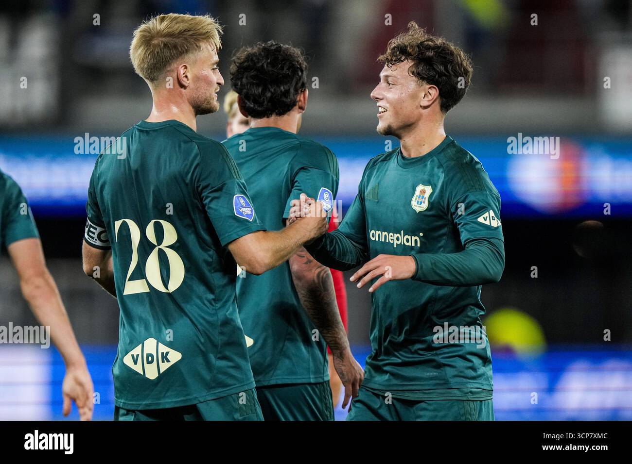 ALKMAAR - (L-R) Simon Graves of PEC Zwolle, David Voute of PEC Zwolle after the Dutch Eredivisie ...