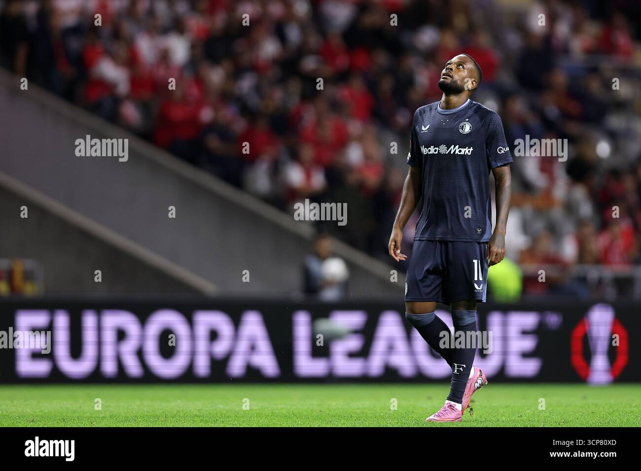 Feyenoord's Cyle Larin reacts during the Europa League opening phase ...