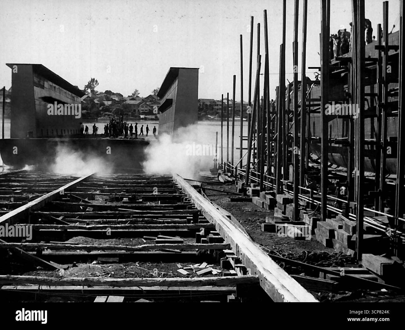 Floating docks merchant shipping black and white hi-res stock ...