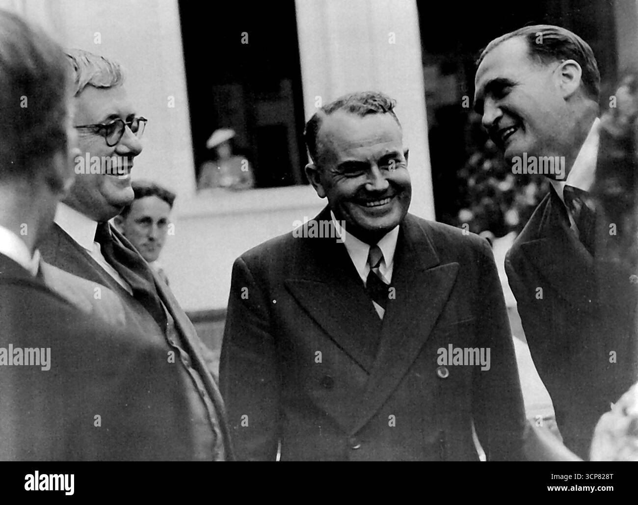Dr. Evatt, J. Clark (L) (MHR), Harrison N.A.P. at Garden Party ...