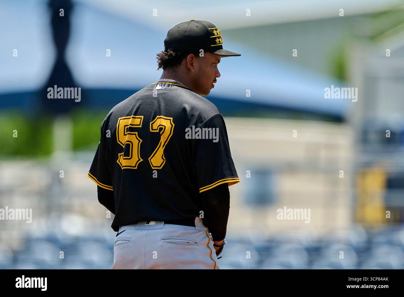 Pittsburgh Pirates pitcher Jose Regalado (57) during an MiLB Florida ...