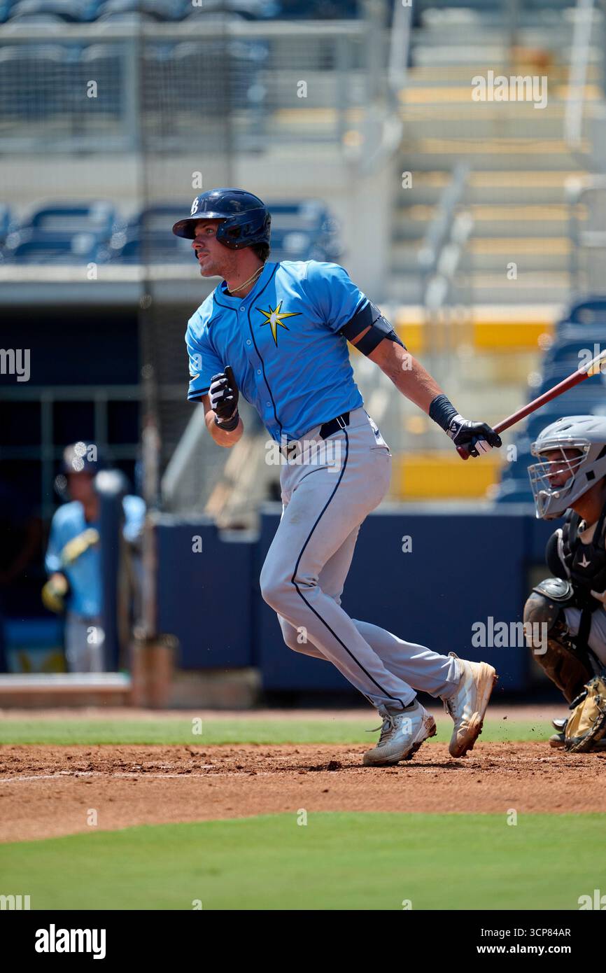 Tampa Bay Rays Brody Donay (49) bats during an MiLB Florida Bridge ...