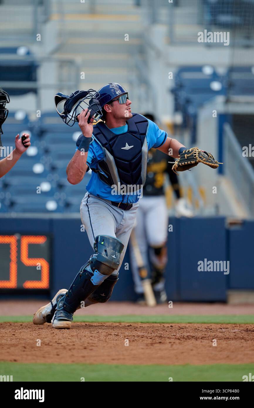 Tampa Bay Rays catcher Brody Donay (49) fielding during an MiLB Florida ...
