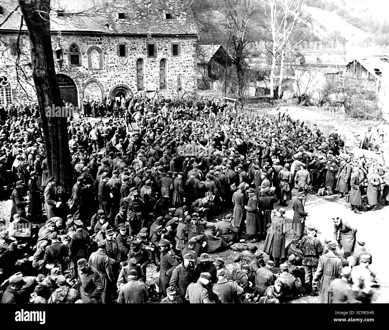 Nazi Prisoners Rounded Up at Frankenberg -- Nazi prisoners fill the ...